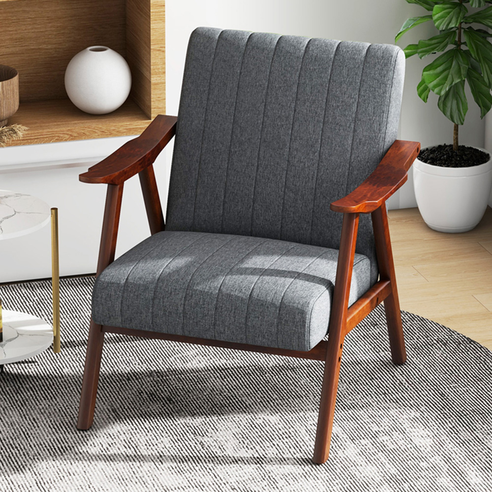 Costway Light Grey Modern Accent Chair | Homebase