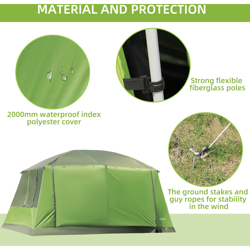 Outsunny 4 to 8 Person 2 Room Dome Camping Tent with Porch | Homebase