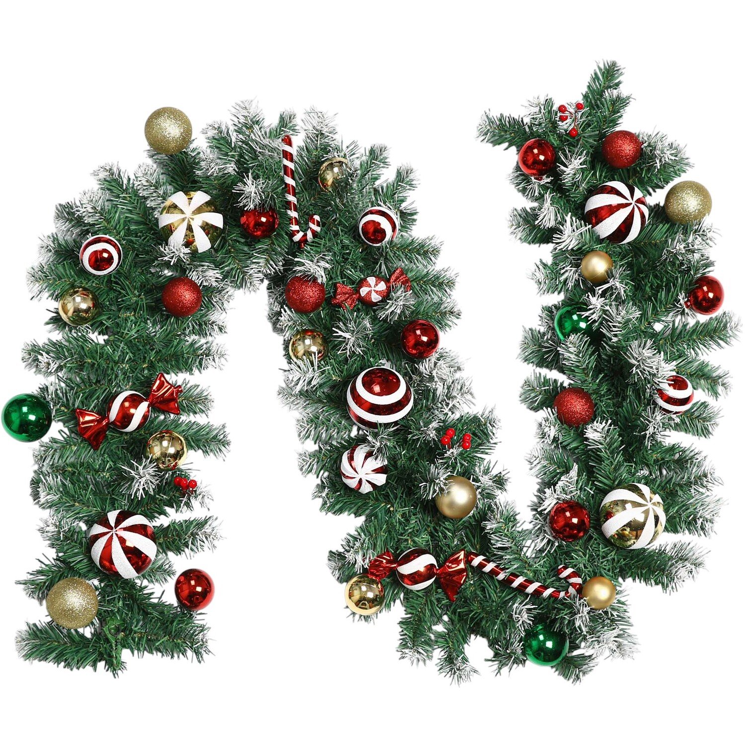 Candy Cane Garland 2m Green | Homebase