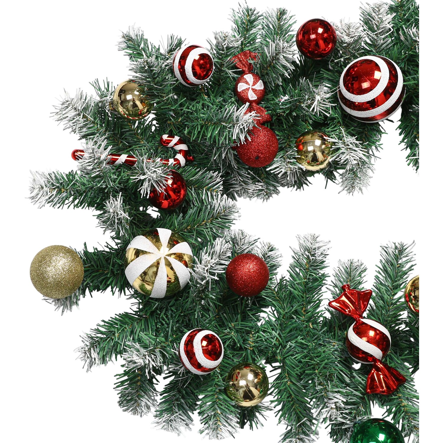 Candy Cane Garland 2m Green | Homebase