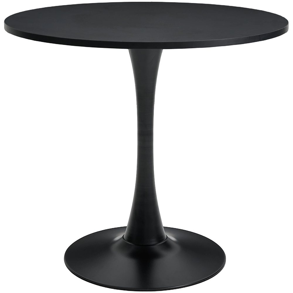 Living and Home 2 Seater Metal Base Modern Round Dining Table Black ...