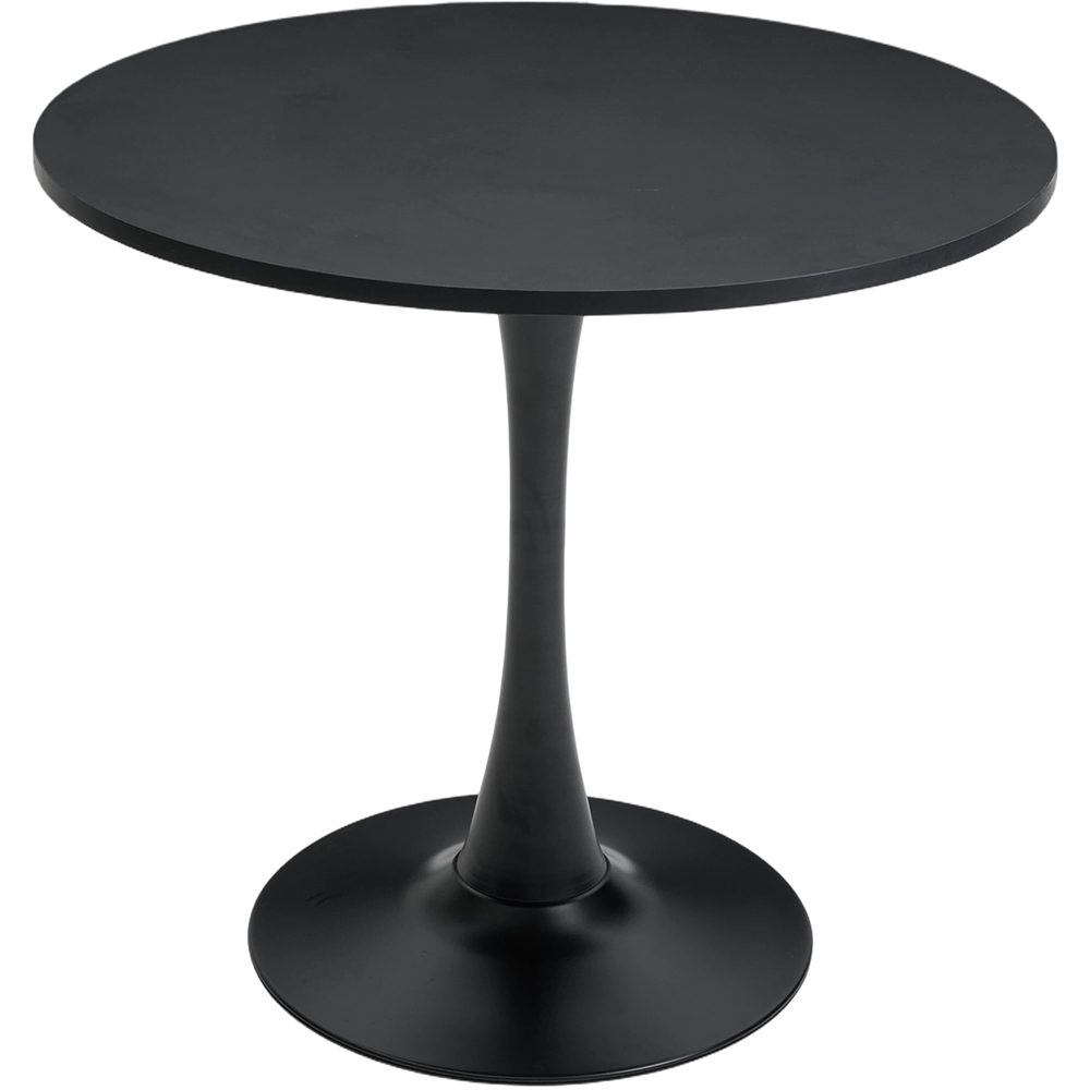 Living and Home 2 Seater Metal Base Modern Round Dining Table Black ...