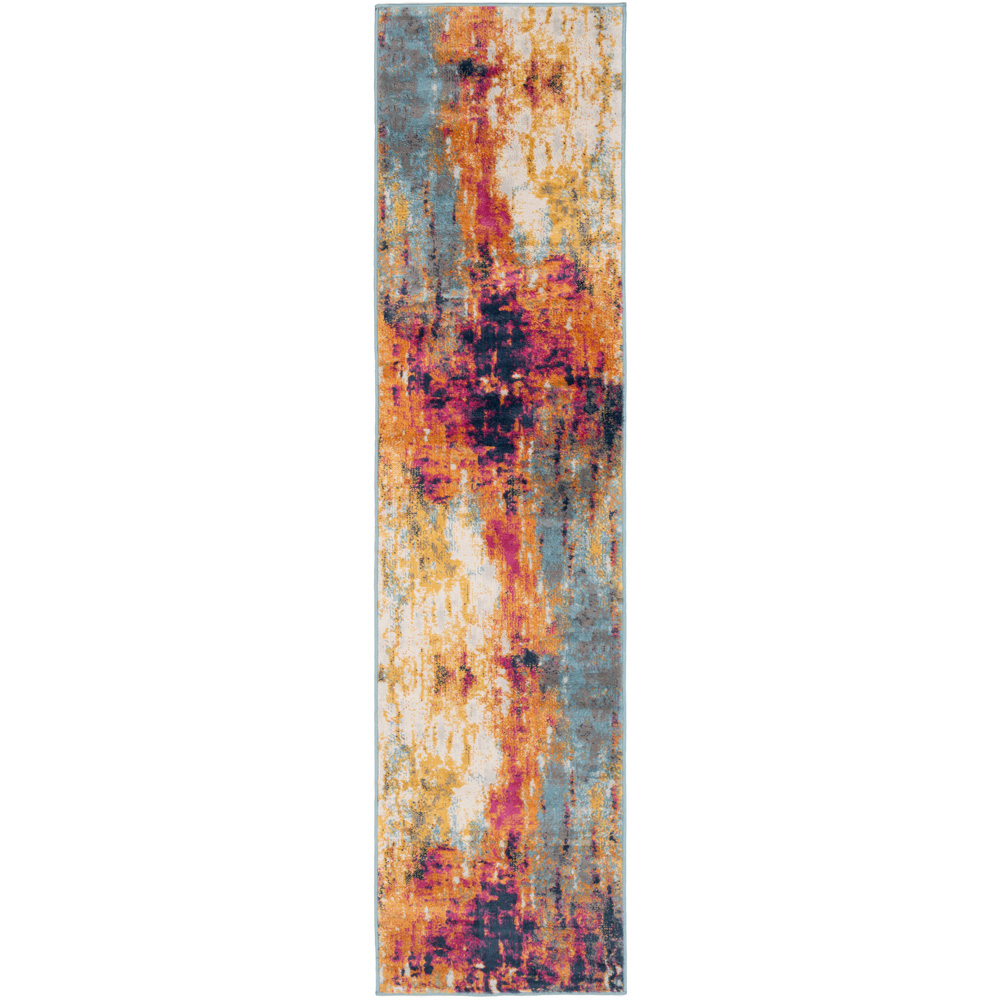 Kukoon Multicolour Bold Distressed Abstract Rug 240 x 60cm | Homebase
