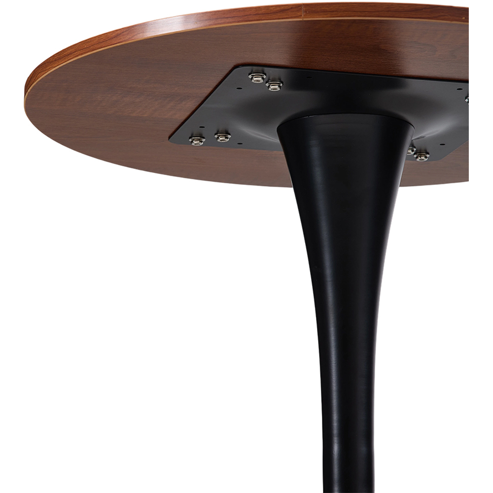 Living and Home 2 Seater Metal Base Modern Round Dining Table Walnut ...