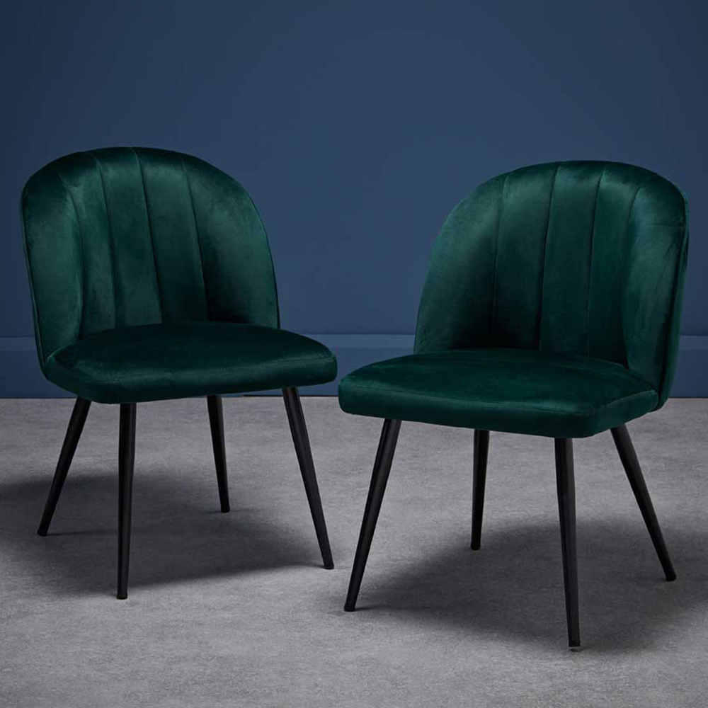 Orla Set of 2 Green Dining Chair Homebase