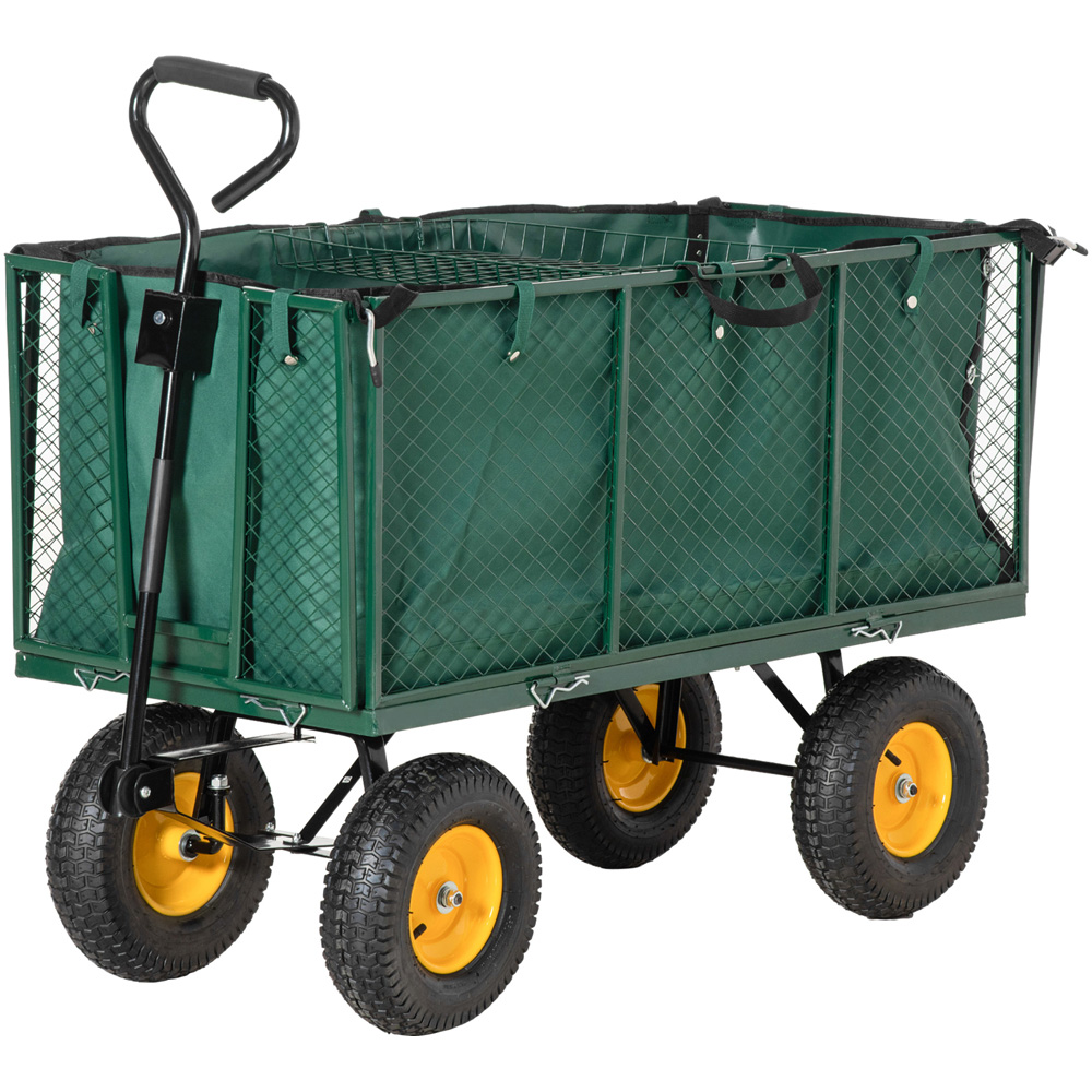 Outsunny Green Garden Trolley Cart Homebase