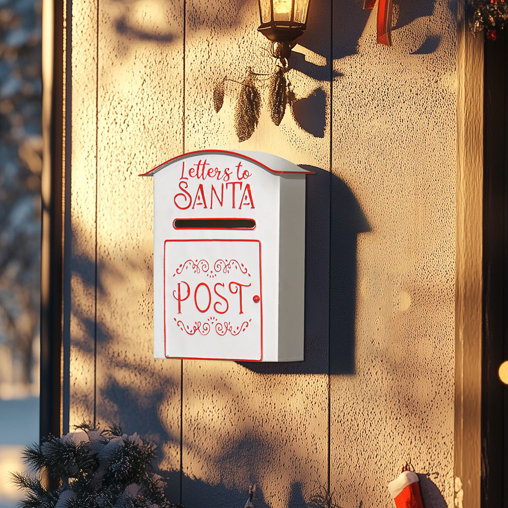 Everglow Wall Mounted Santa Post Box Christmas Decoration | Homebase