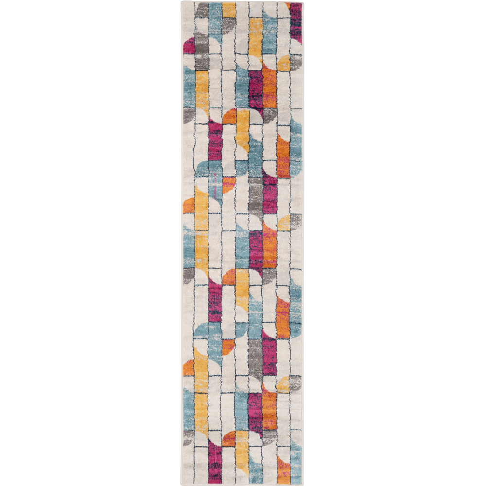 Kukoon Bold Multicolour Retro Geometric Rug 240 x 60cm | Homebase
