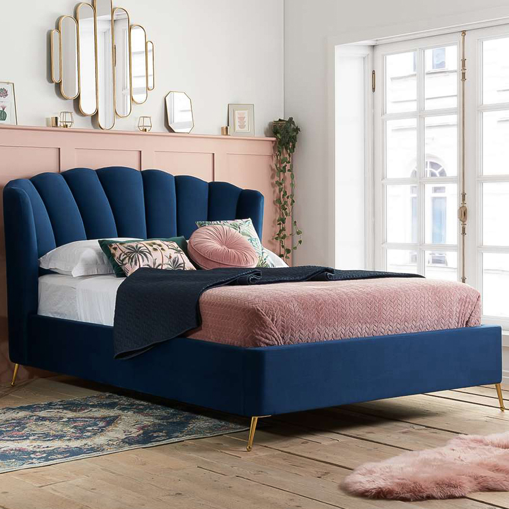 Birlea Lottie Double Midnight Blue Ottoman Bed Homebase