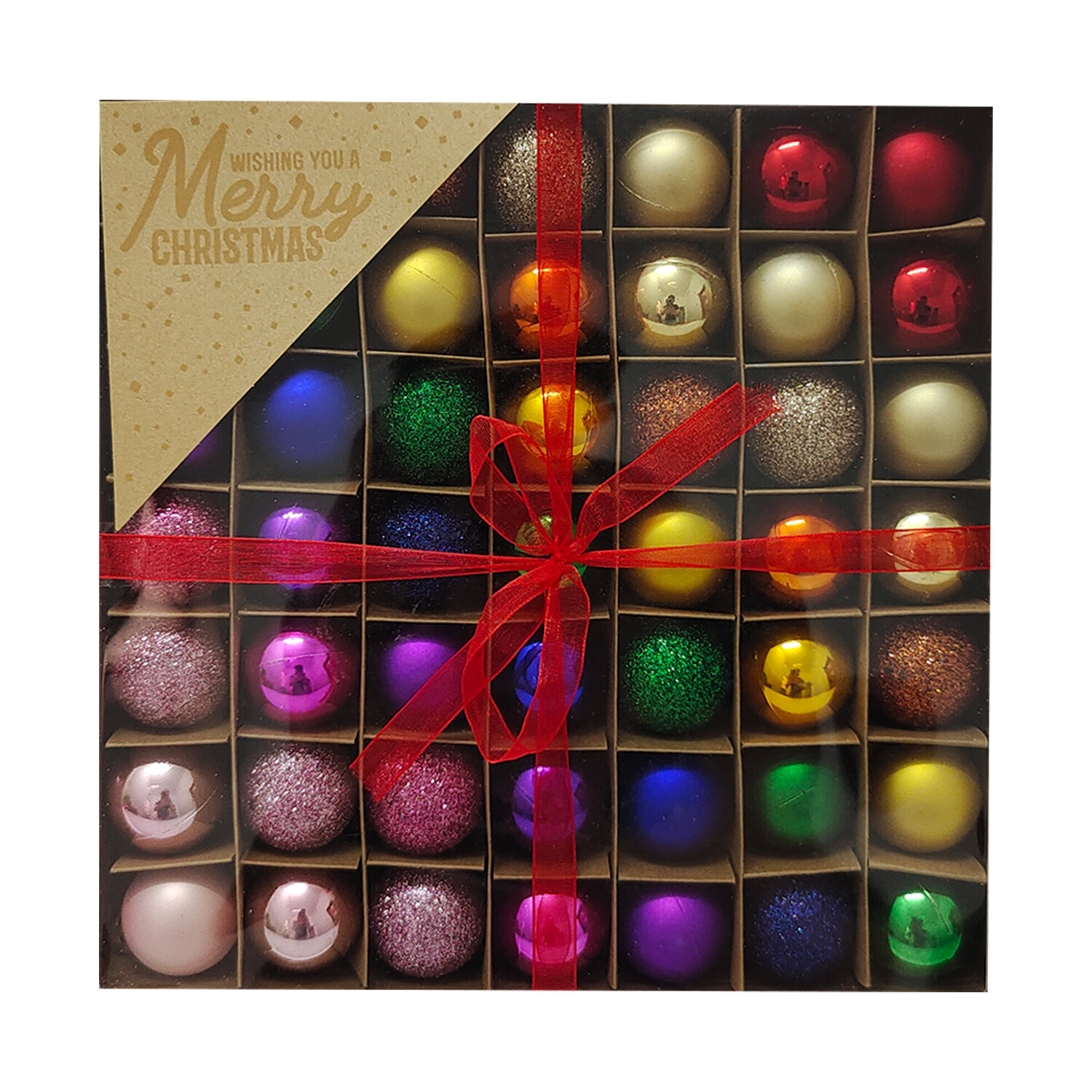 Pack of 49 Mini Rainbow Baubles | Homebase