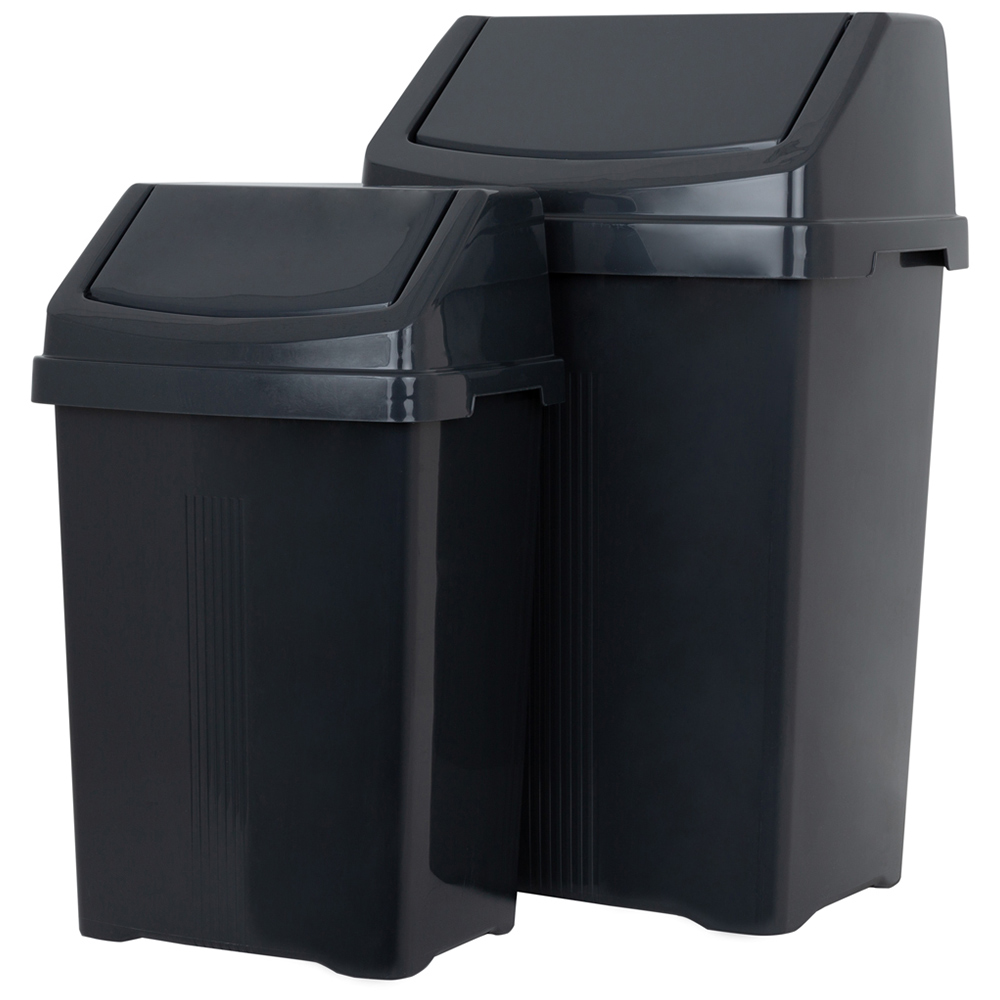 Wham 2 Piece Casa Bin Set (25L/50L Swing Bin) Midnight | Homebase