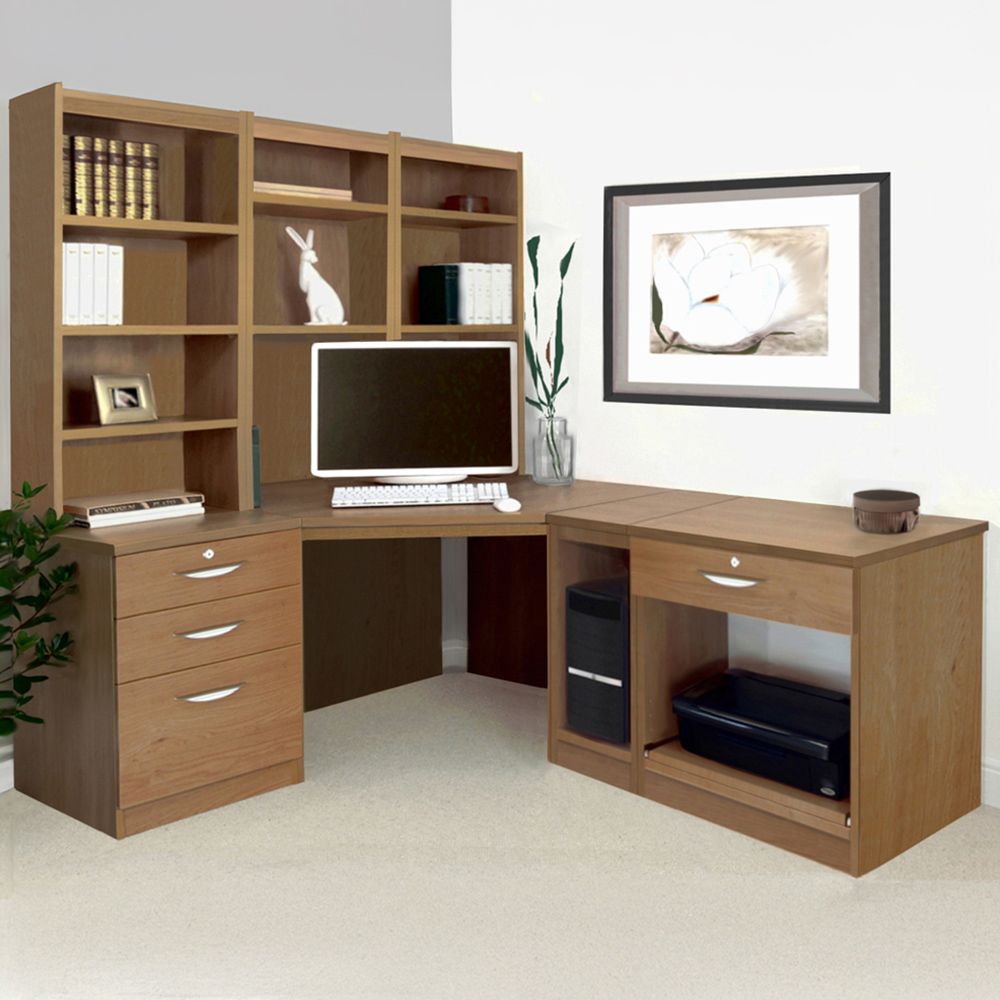 R White Cabinets 4 Drawer Corner Set-20 Computer Desk with Printer ...